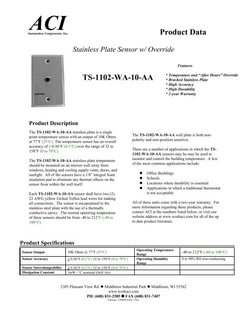TS-1102-WA-10AA - Automation Components, Inc.
