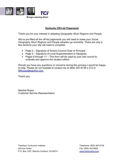 6th Grade:Geography Alive! Regions and People - TCI