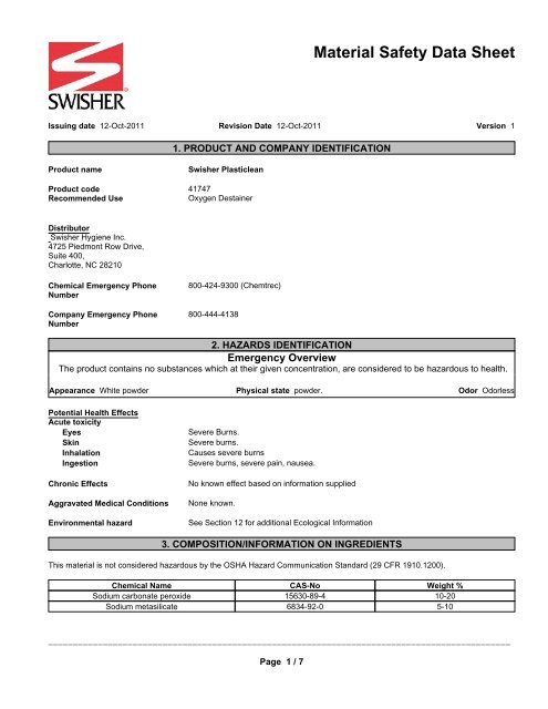 Plasticlean Packets - Swisher Hygiene