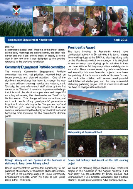Community Engagement Newsletter April 2011