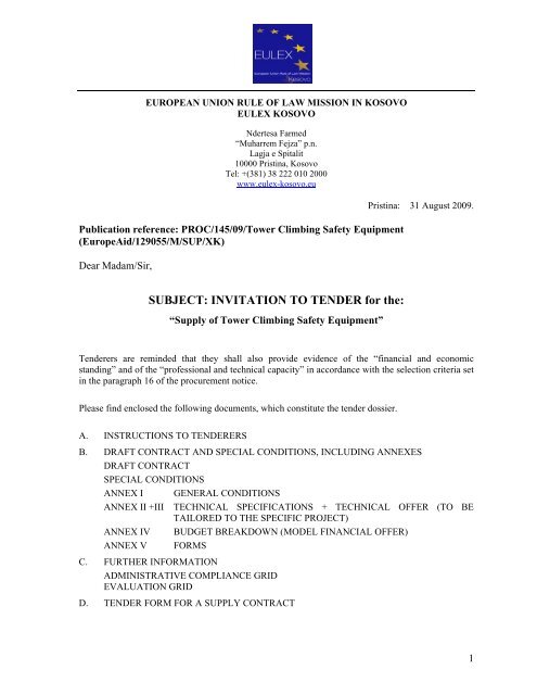 Tender Dossier - Eulex