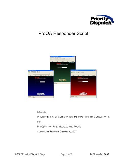 ProQA 3.4 Responder Script - Priority Dispatch Corporation