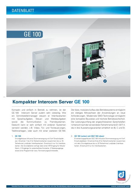 GE 100 - Commend International GmbH