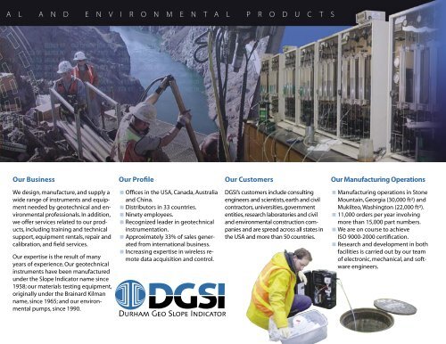 DGSI Capabilities Brochure .indd - DGSI. Durham Geo Slope Indicator