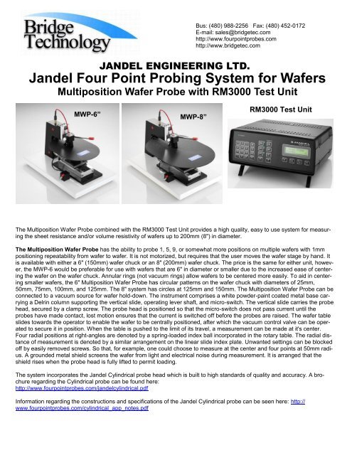 Jandel Four Point Probing System for Wafers - Four Point Probes