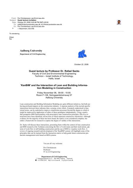 Guest lecture invitation - It.civil.aau.dk