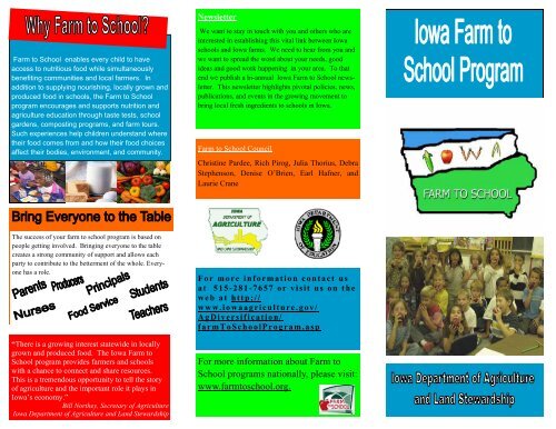 Farm-to-School Brochure - Iowa Department of Agriculture and Land ...