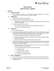Architectural Casework Dimensions - Techline USA, LLC