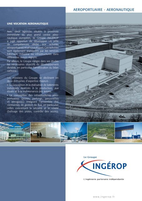 Plaquette Aéroportuaire - Aéronautique - Ingerop