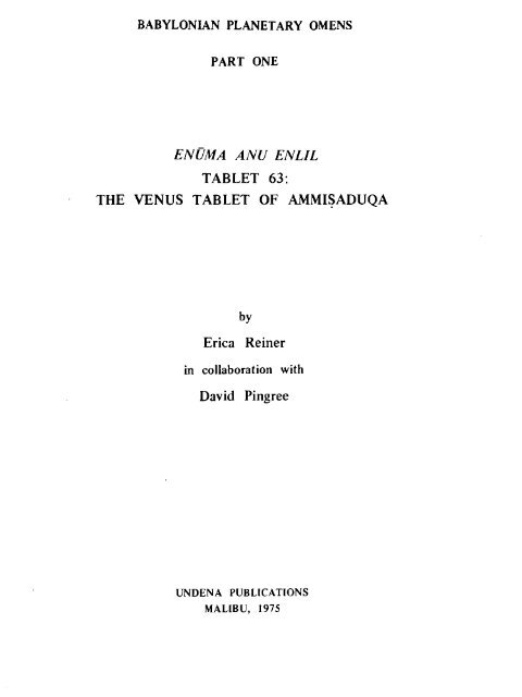 Enuma Anu Enlil, Tablet 63 - Caeno.org