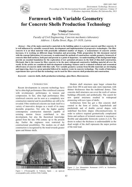 Formwork with Variable Geometry for Concrete Shells Production ...