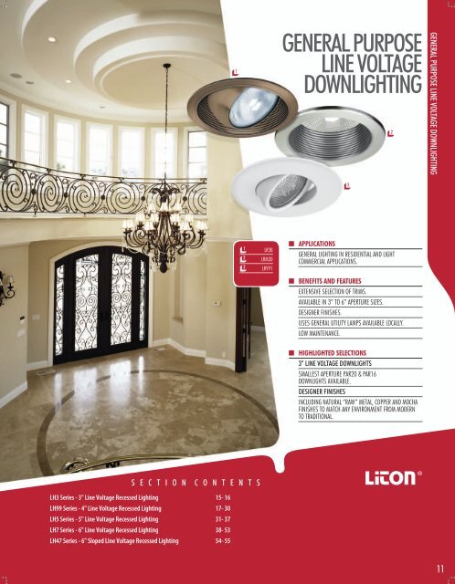 general purpose line voltage downlighting - LITON Lighting
