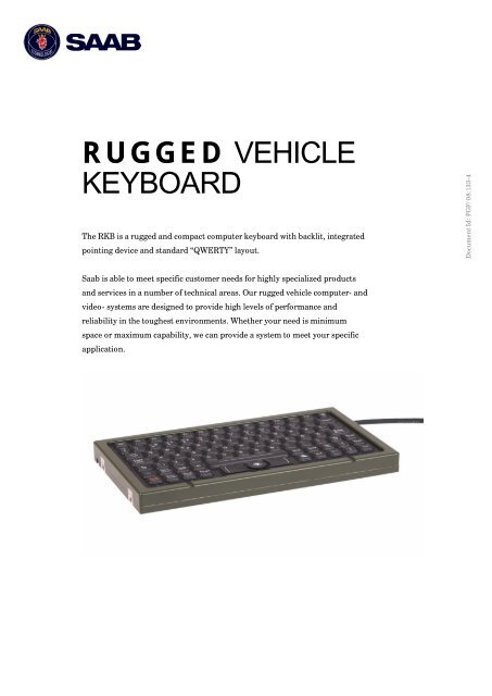 RUGGED VEHICLE KEYBOARD - Saab