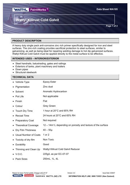 Wattyl Killrust Cold Galvit