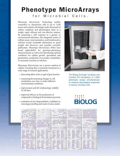 Phenotype MicroArray Brochure - Biolog Inc.