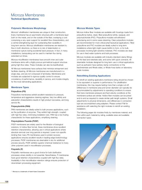 Microza Membranes - Pall Corporation (PLL)