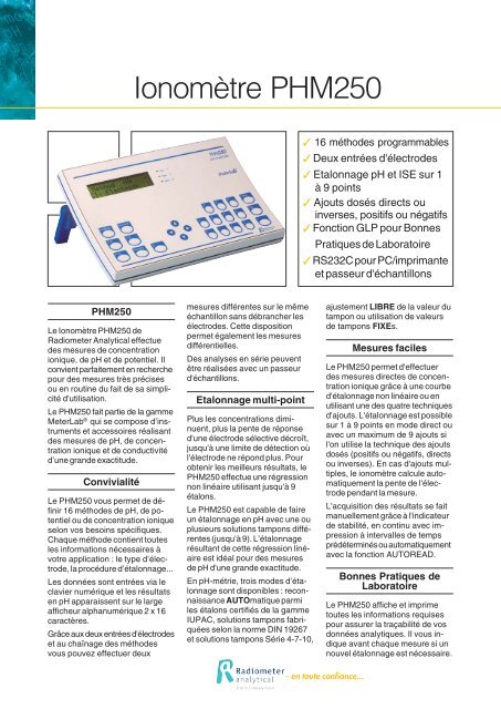 PHM 250 - Radiometer Analytical