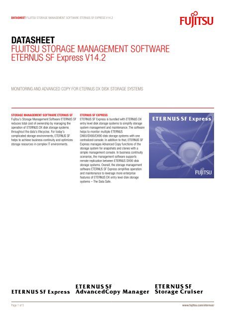 Datasheet Fujitsu ETERNUS SF Express