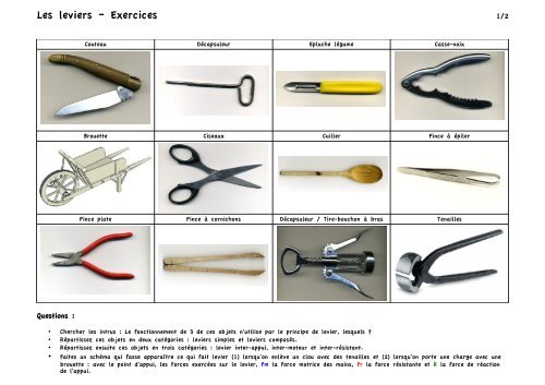 Les leviers â Exercices