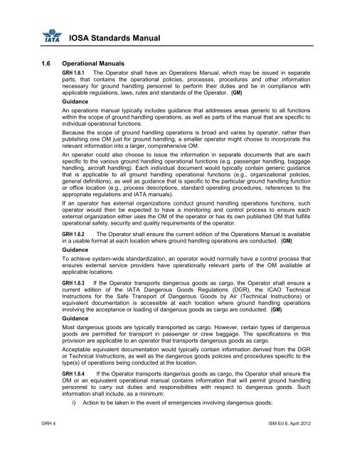 IOSA Standards Manual 1.6