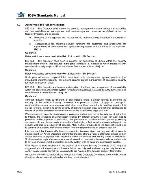 IOSA Standards Manual 1.3