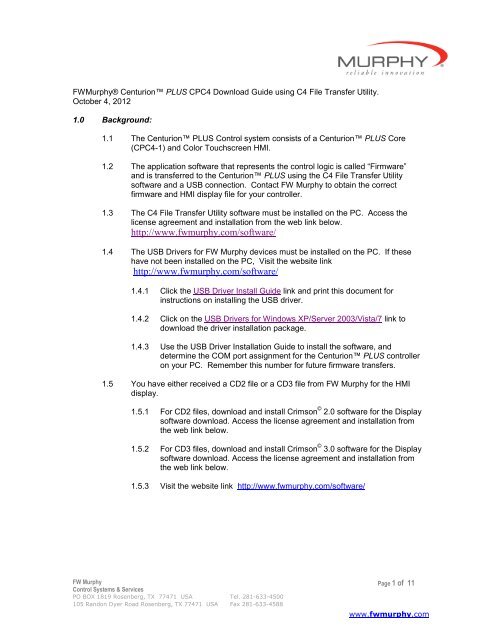Centurion PLUS Transfer Utility Guide - Murphy