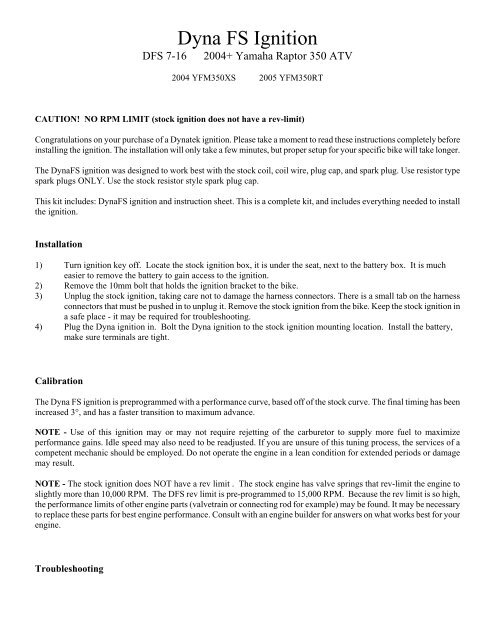 Dyna FS Ignition - Fichier PDF