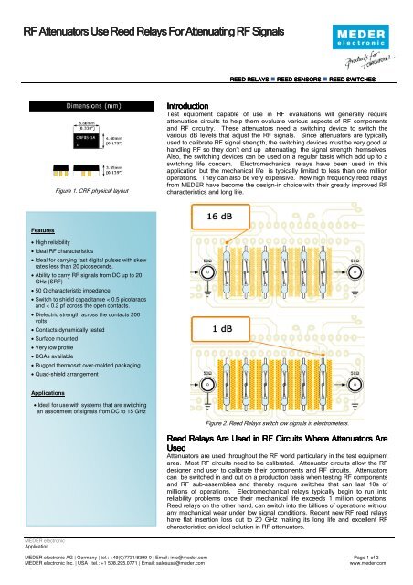 RF Attenuators Use Reed Relays - Digi-Key