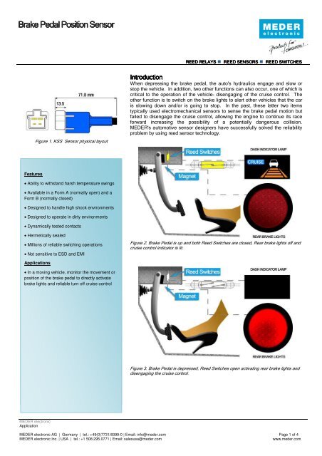 Brake Pedal Position Sensor - Digi-Key