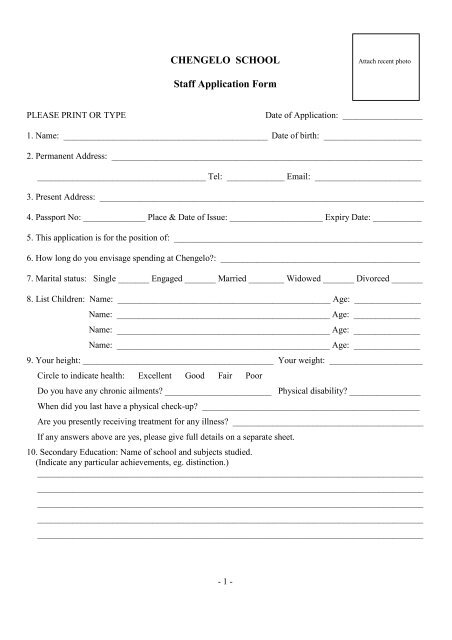 CHENGELO SCHOOL Staff Application Form chengelo-school-staff-application-form