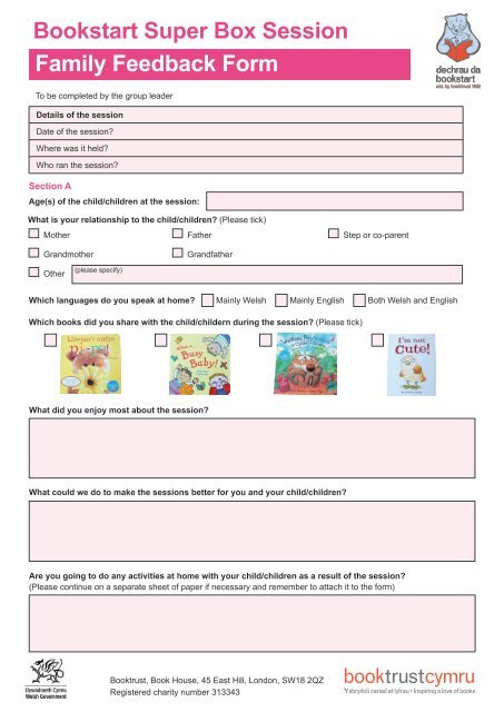 Family Feedback Form Bookstart Super Box Session