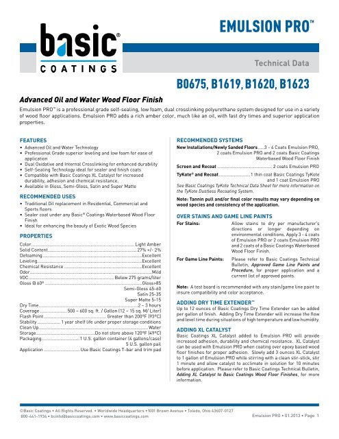 EMULSION PROâ ¢ - Basic Coatings