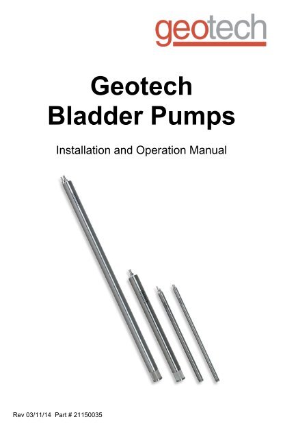 Geotech Bladder Pumps - Geotech Environmental Equipment