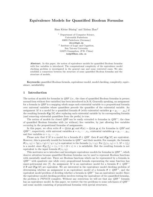 Equivalence Models For Quantified Boolean Formulas 9880