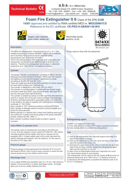 abs Srl (Milan) Italy - De Wolf Maritime Safety