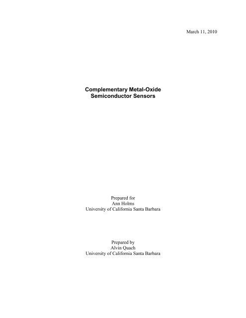Complementary Metal-Oxide Semiconductor Sensors - University of ...