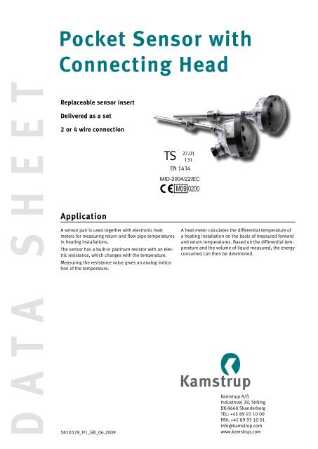 Pocket Sensor with Connecting Head