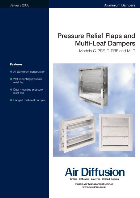 Pressure Relief Flaps And Multi-Leaf Dampers - Air Diffusion