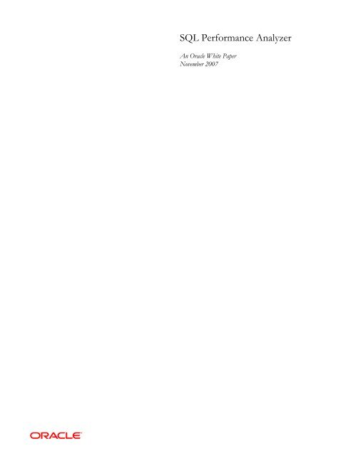 Sql Performance Analyzer Oracle