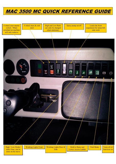 MAC 3500 MC QUICK REFERENCE GUIDE - Bargam UK