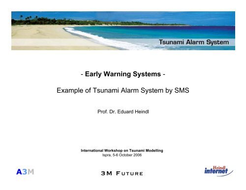 Example of Tsunami Alarm System by SMS - The JRC