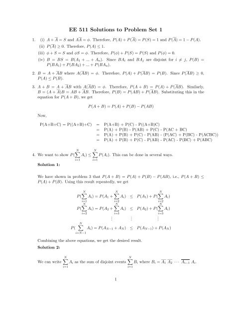 Solution to Problem Set 1