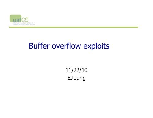 Buffer Overflow Exploits Computer Science 3673