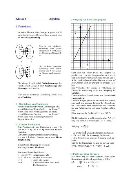 Formelsammlung Algebra 8 - Evangelisches Gymnasium ...