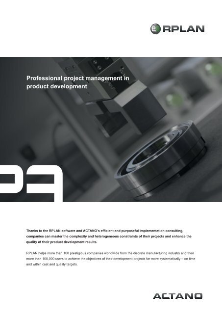 Professional project management in product development - RPlan