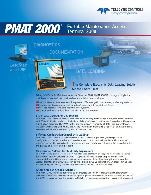 PMAT 2000 Data - Teledyne Controls
