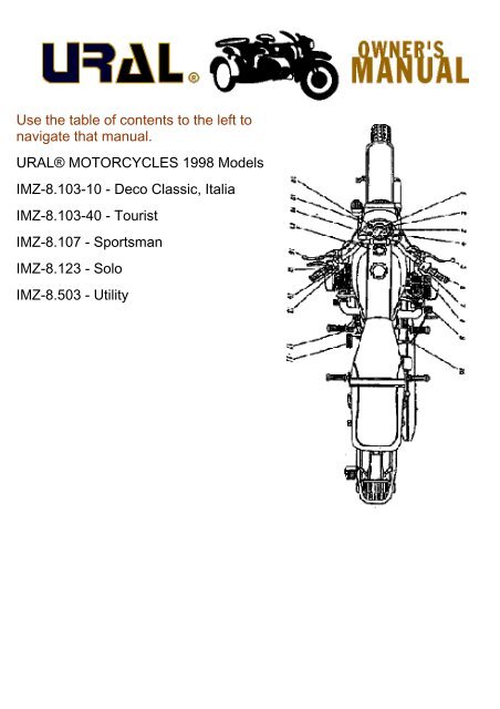 1998 Ural Owners Manual, all models - Good Karma Productions