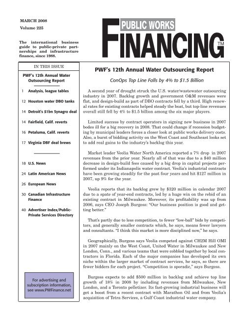 US News - Public Works Financing Newsletter
