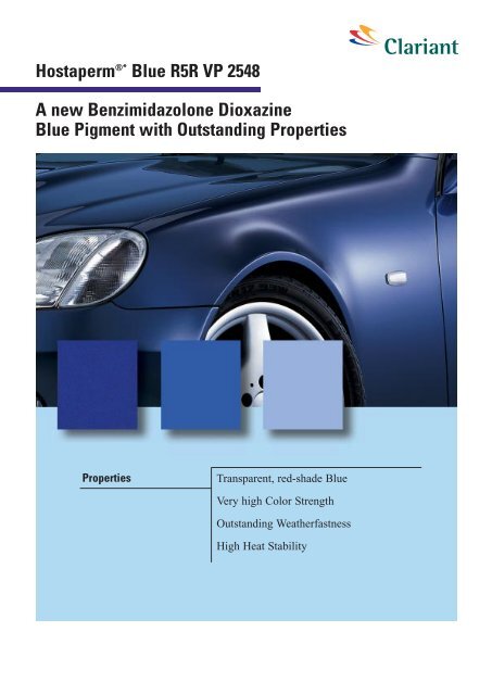 HostapermÂ®* Blue R5R VP 2548 Benzimidazolone Dioxazine Blue ...