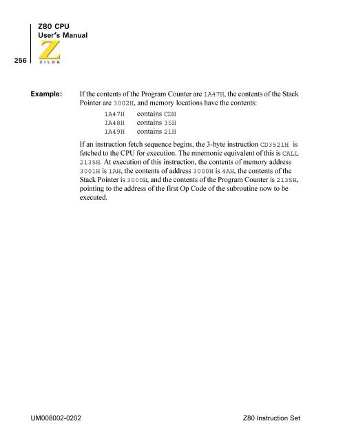 Z80 Family CPU User Manual - Elportal